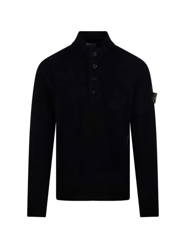 Stone Island Button-detail High-neck Sweater