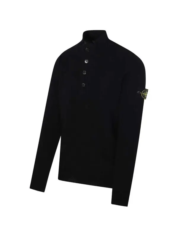 Stone Island Button-detail High-neck Sweater