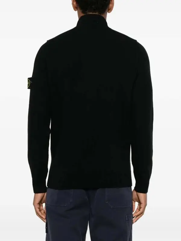 Stone Island Button-detail High-neck Sweater