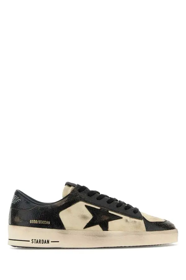 GOLDEN GOOSE Two-tone Leather And Suede Stardan Sneakers - Multicolor