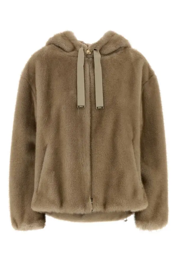 Herno Eco Fur Hoodie - Brown