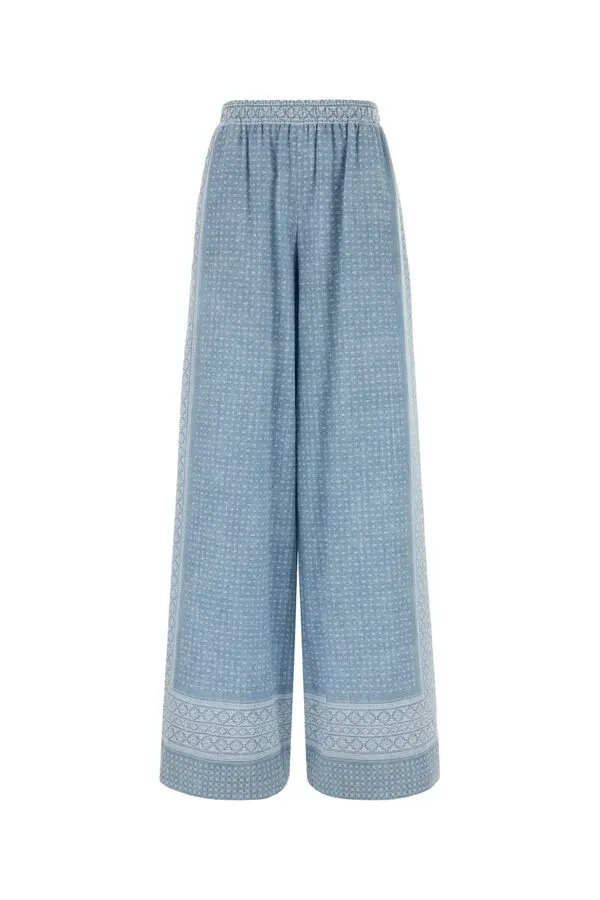 ERMANO SCERVINO Ermanno Scervino Printed Silk Wide-leg Pants