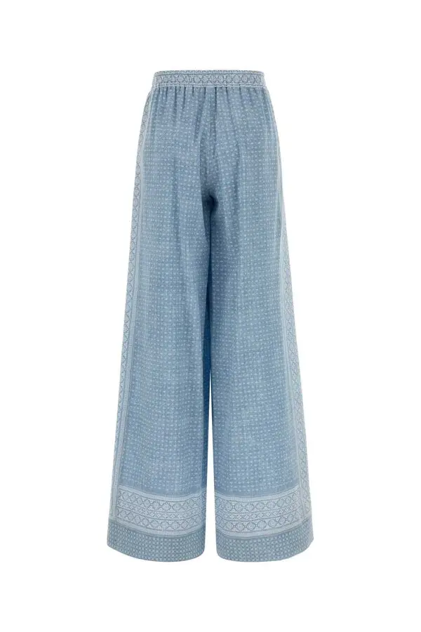 ERMANO SCERVINO Ermanno Scervino Printed Silk Wide-leg Pants