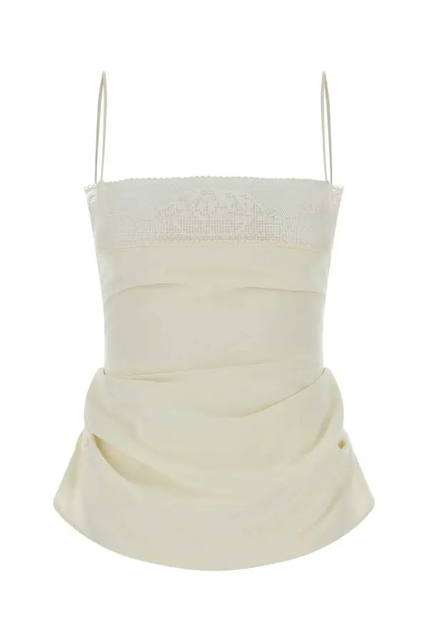 Magda Butrym Ivory Silk Tank Top