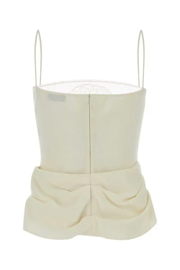 Magda Butrym Ivory Silk Tank Top