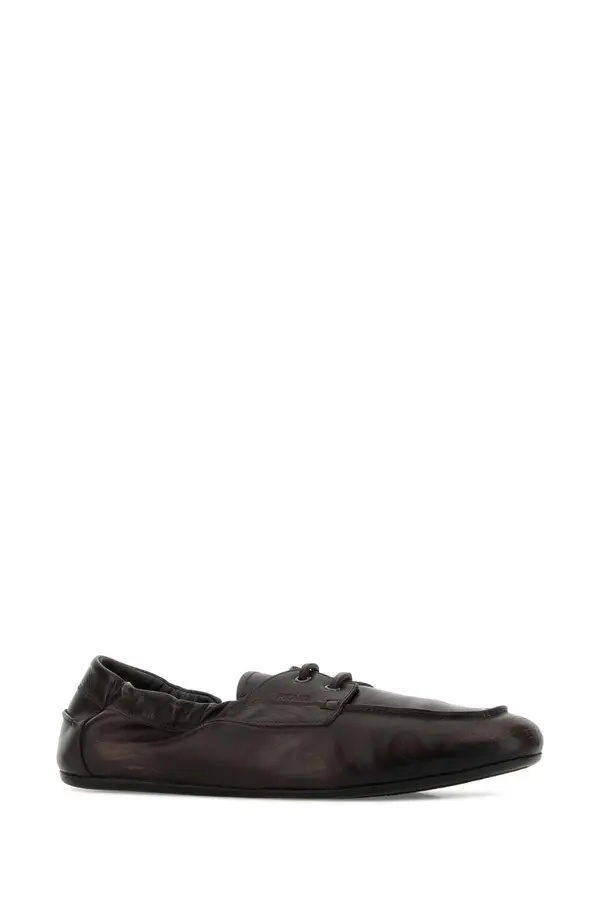 Prada Dark Leather Loafers