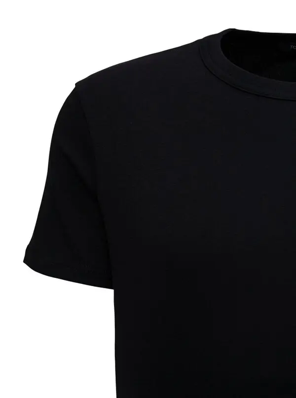 TOM FORD Black Crewneck T-shirt In Cotton - Multicolor
