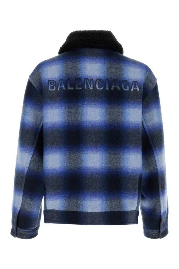 Balenciaga Embroidered Wool Bomber Jacket