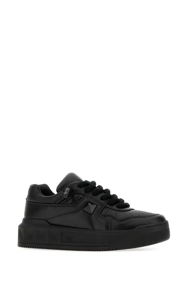 Valentino Garavani Nappa Leather One Stud Xl Sneakers - Black