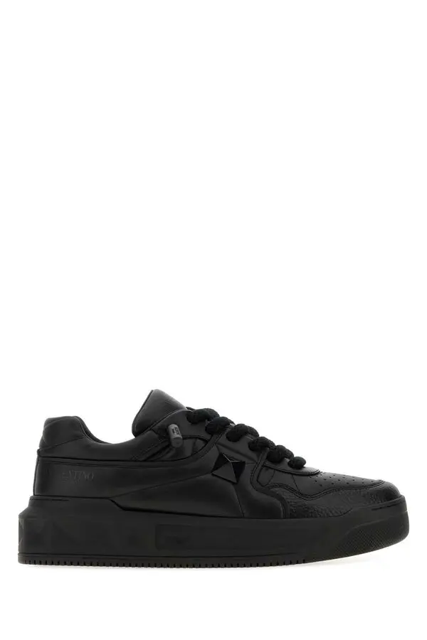 Valentino Garavani Nappa Leather One Stud Xl Sneakers - Black