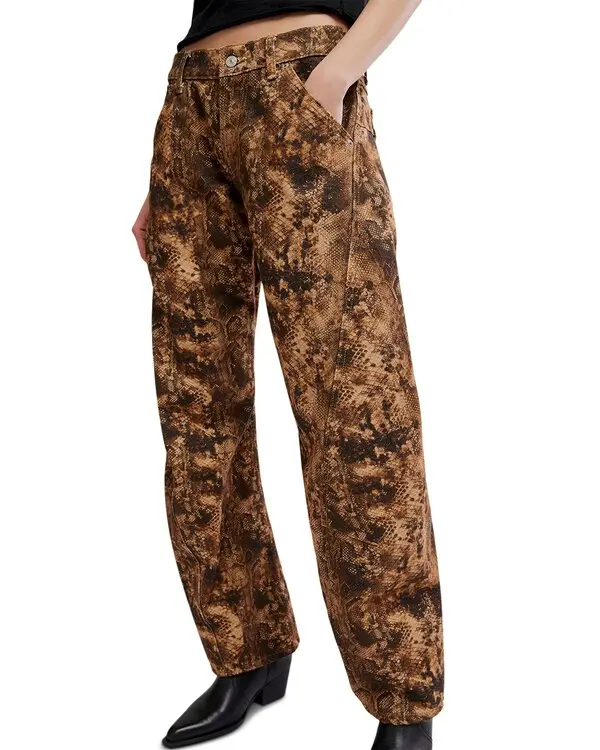 Free People Fable Low Rise Print Jeans