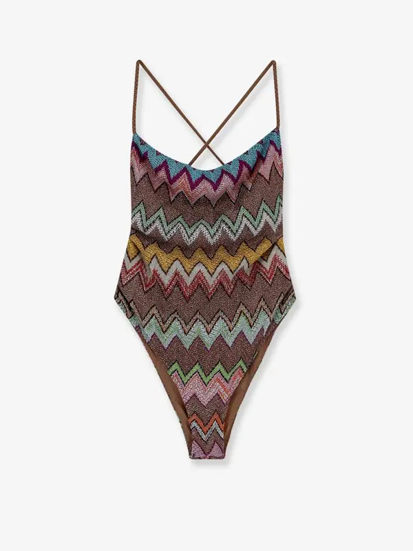 Missoni Laminated Viscose Onepiece Swimsuit