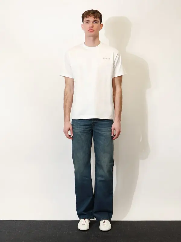 Gucci Cotton Tshirt With Lettering Logo On The Front