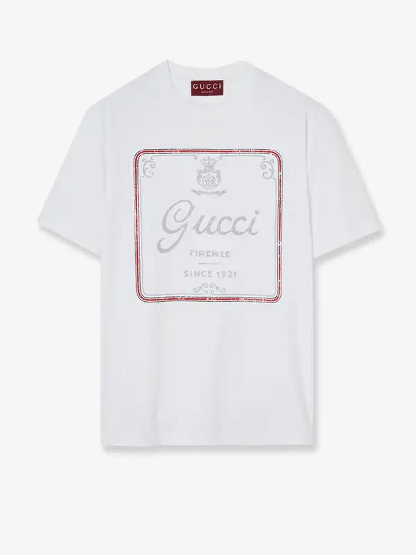 Gucci Cotton Tshirt With Firenze 1921 Print