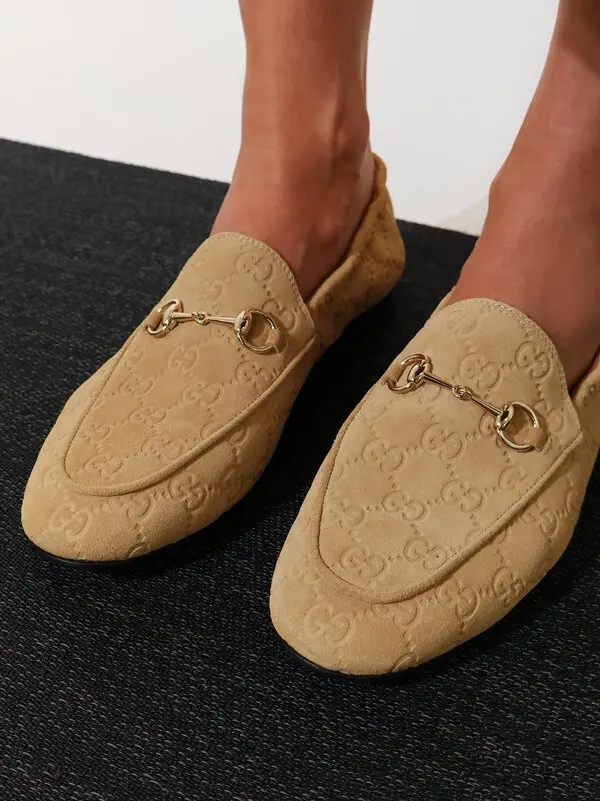 Gucci Jordaan Suede Loafers With Horsebit Detail
