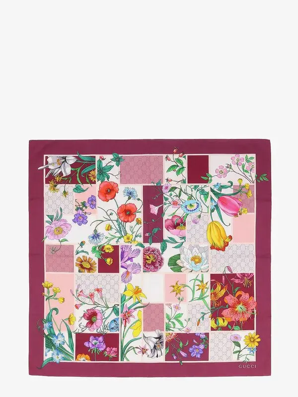 Gucci Mini Block Flora Silk Foulard - Multicolor