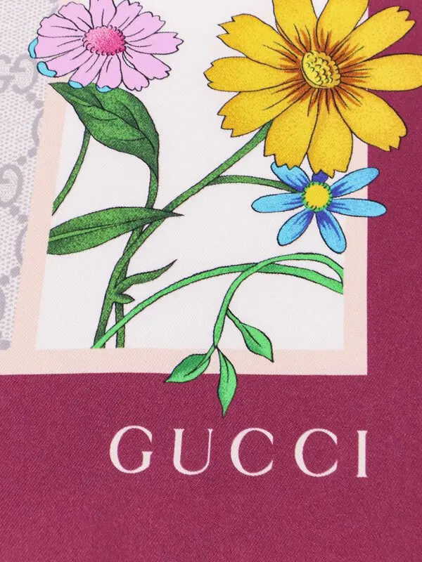 Gucci Mini Block Flora Silk Foulard