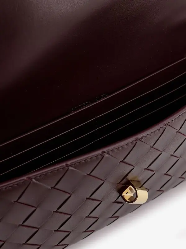 Bottega Veneta Andiamo Leather Clutch With Woven Pattern