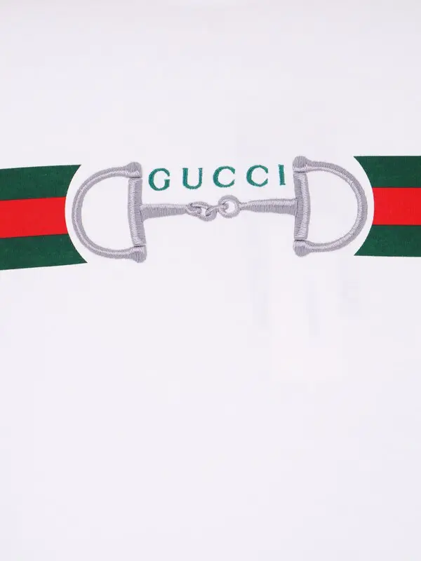Gucci Cotton Tshirt With Frontal Web Band