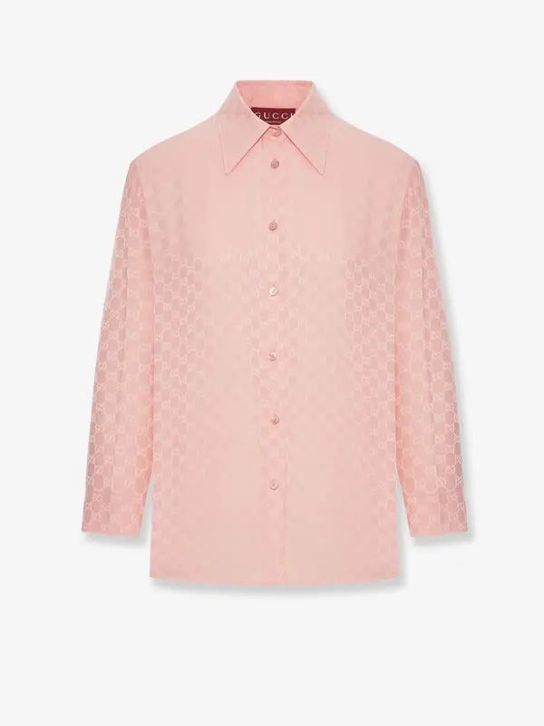 Gucci Gg Silk Shirt - Pink