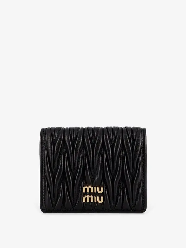 Miu Miu Quilted Leather Wallet - Black