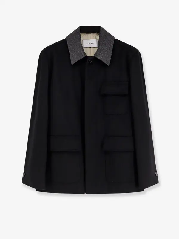 LARDINI Goslin Pure Virgin Wool Coat - Black