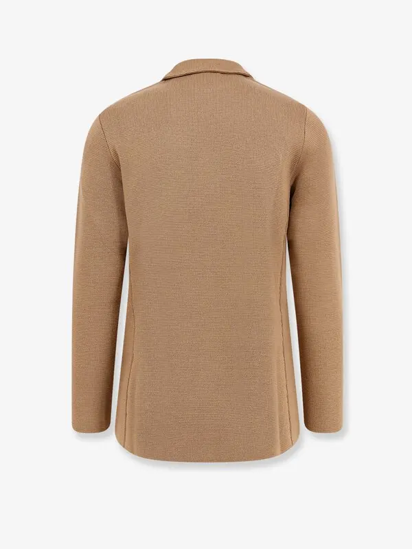 LARDINI Knitted Blazer With Iconic Brooch