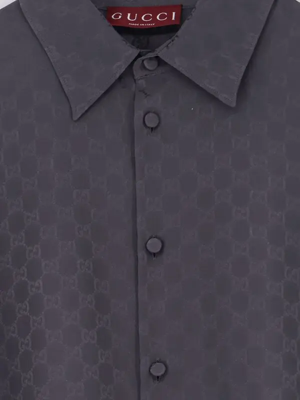 Gucci Gg Jacquard Silk Shirt
