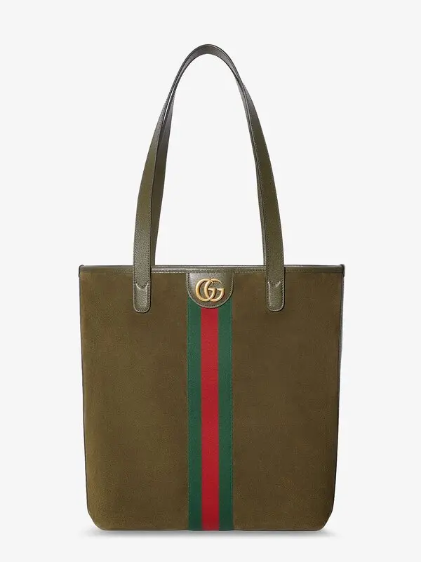 Gucci Ophidia Suede And Leather Shopping Bag - Green