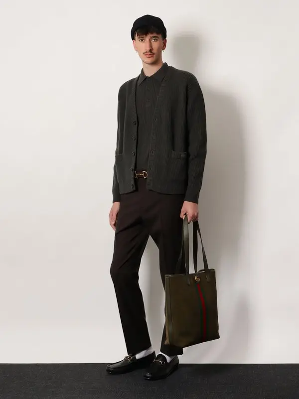 Gucci Ophidia Suede And Leather Shopping Bag