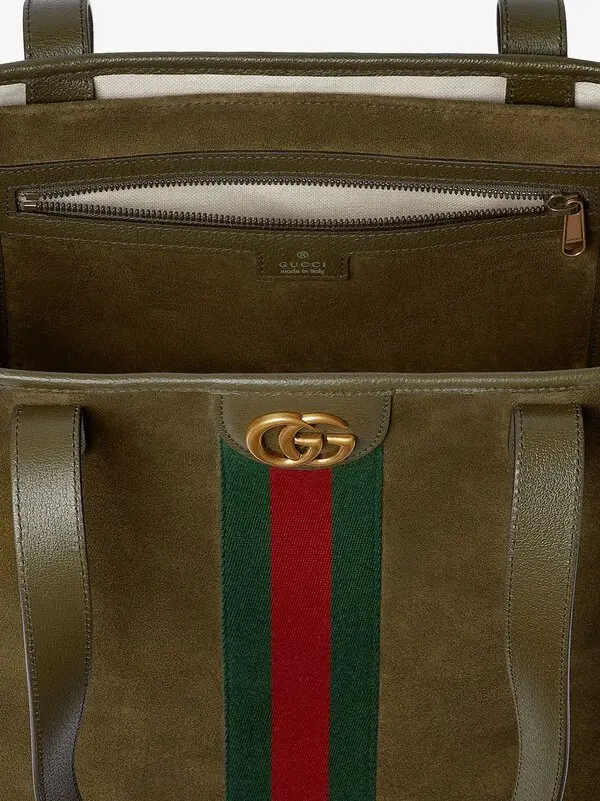 Gucci Ophidia Suede And Leather Shopping Bag