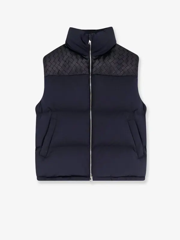 Bottega Veneta Cotton Blend Sleeveless Jacket - Blue