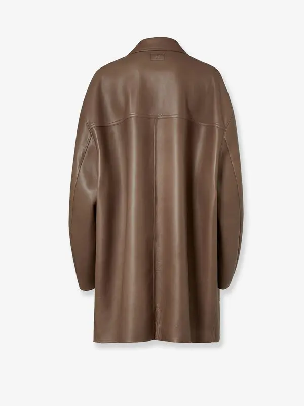 Fendi Doublebreasted Leather Coat