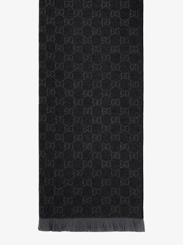 Gucci Jacquard Wool Scarf With Gg Motif