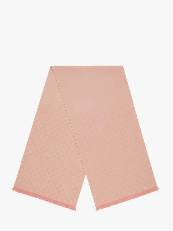 Gucci Jacquard Wool Scarf With Gg Motif - Pink