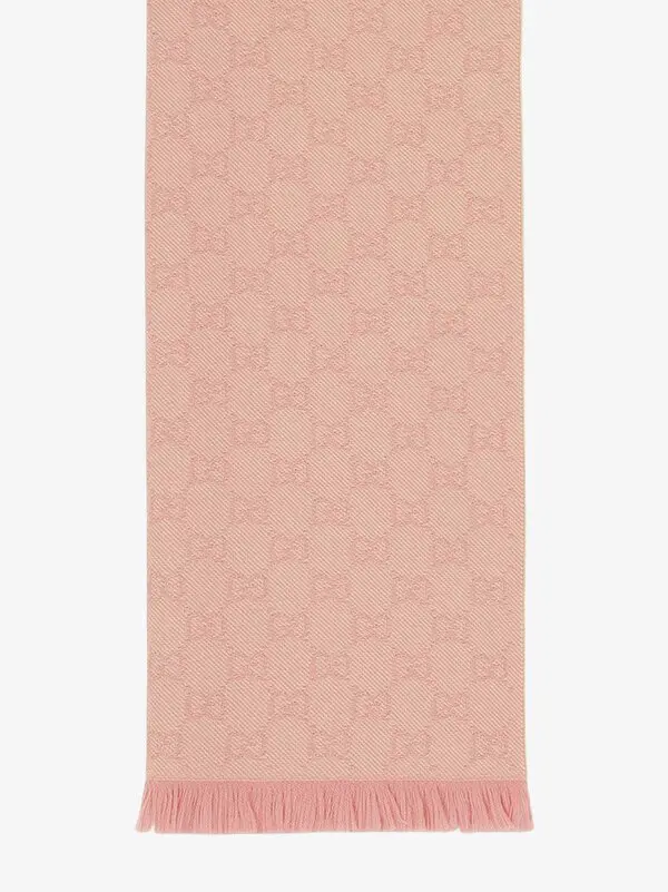 Gucci Jacquard Wool Scarf With Gg Motif