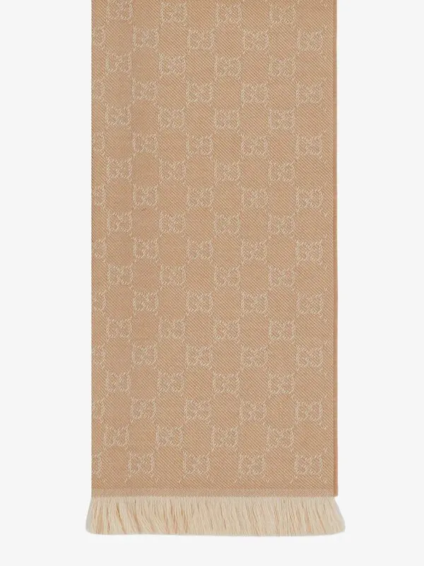 Gucci Jacquard Wool Scarf With Gg Motif