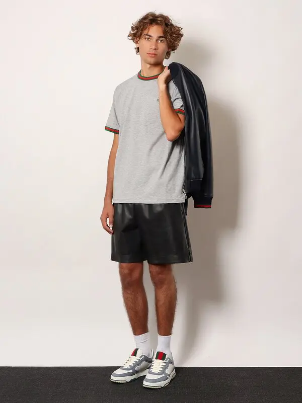 Gucci Cotton Tshirt With Web Detail