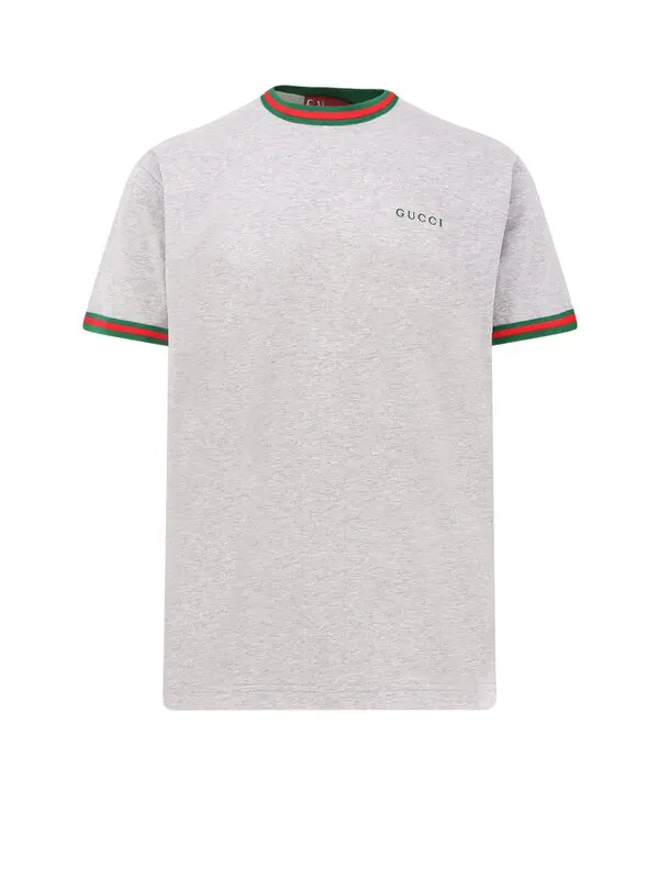 Gucci Cotton Tshirt With Web Detail