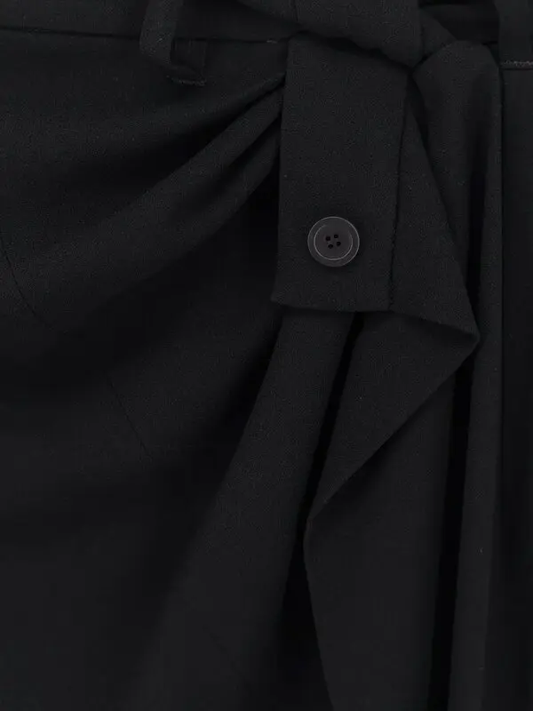 Balenciaga Draped Crepe Midi Skirt