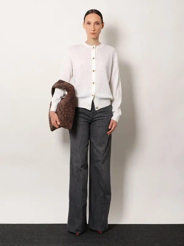 Bottega Veneta Black Washed Palazzo Denim Jeans