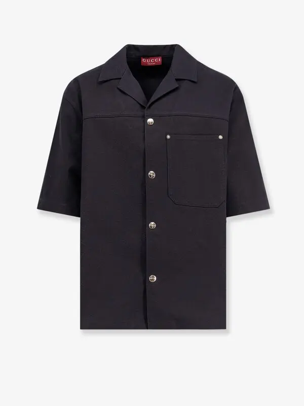 Gucci Gg Jacquard Cotton Shirt - Black