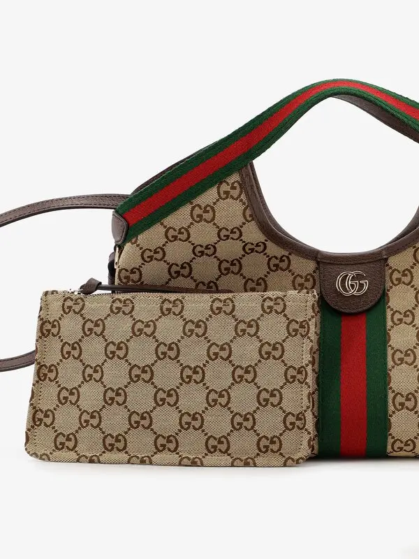 Gucci Giglio Gg Supreme Fabric And Leather Tote Bag
