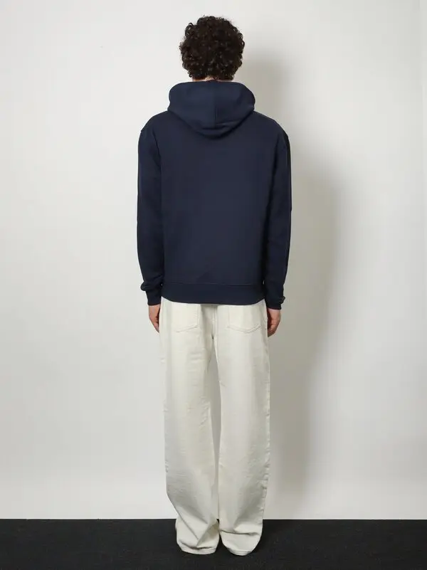 AMI Paris Cotton Hooded Sweatshirt - Blue
