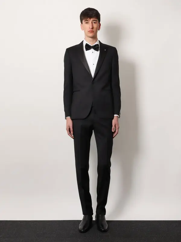 Tagliatore Virgin Wool Tuxedo With Iconic Brooch