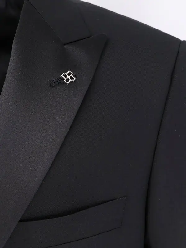 Tagliatore Virgin Wool Tuxedo With Iconic Brooch