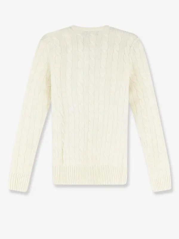 Polo Ralph Lauren Cable Knit V-neck Sweater - White