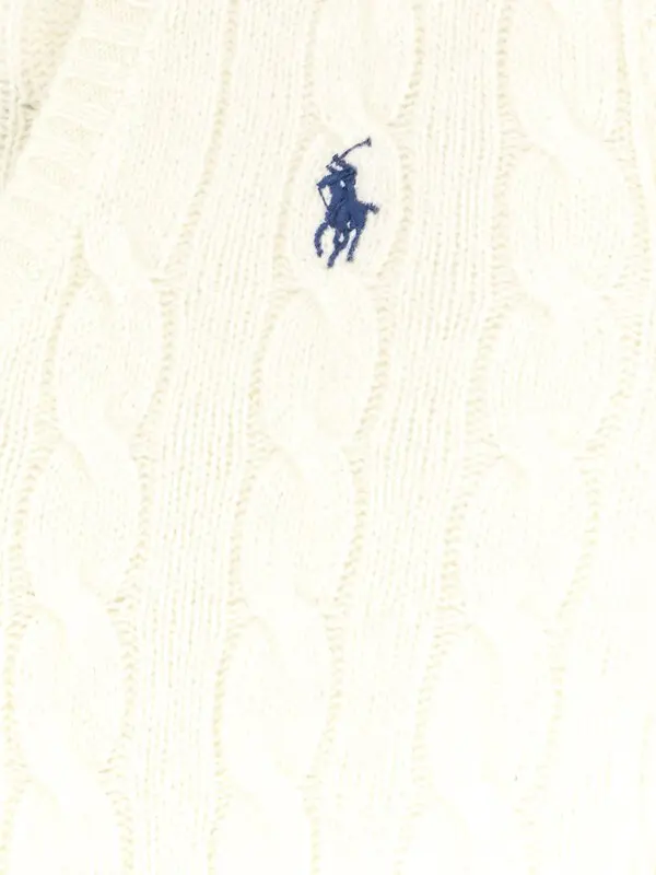 Polo Ralph Lauren Cable Knit V-neck Sweater - White