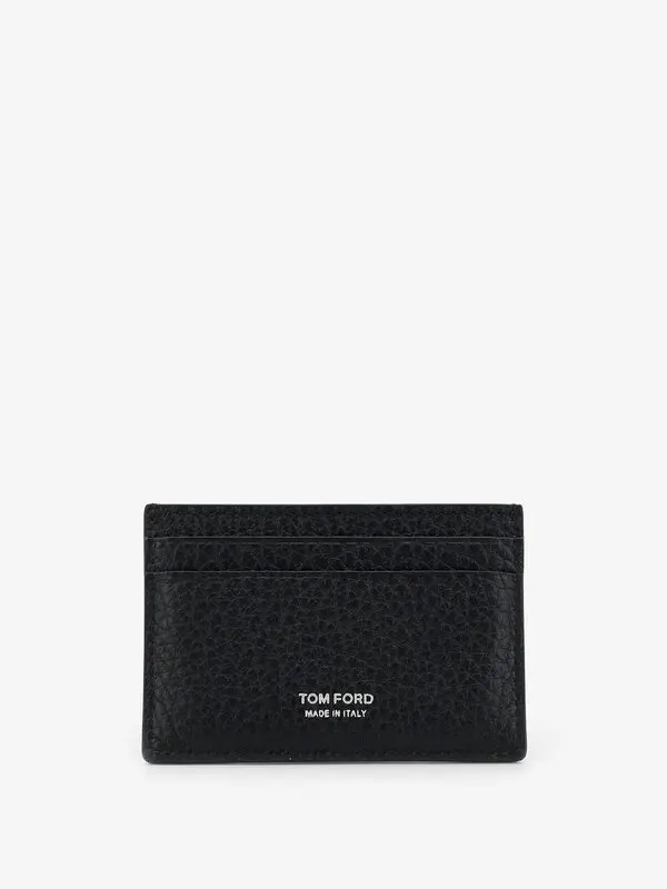 TOM FORD Leather Card Holder With Embossed Logo