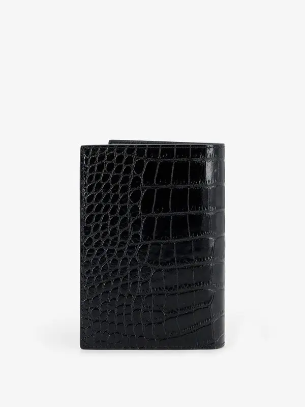TOM FORD Leather Wallet With Crocodile Print
